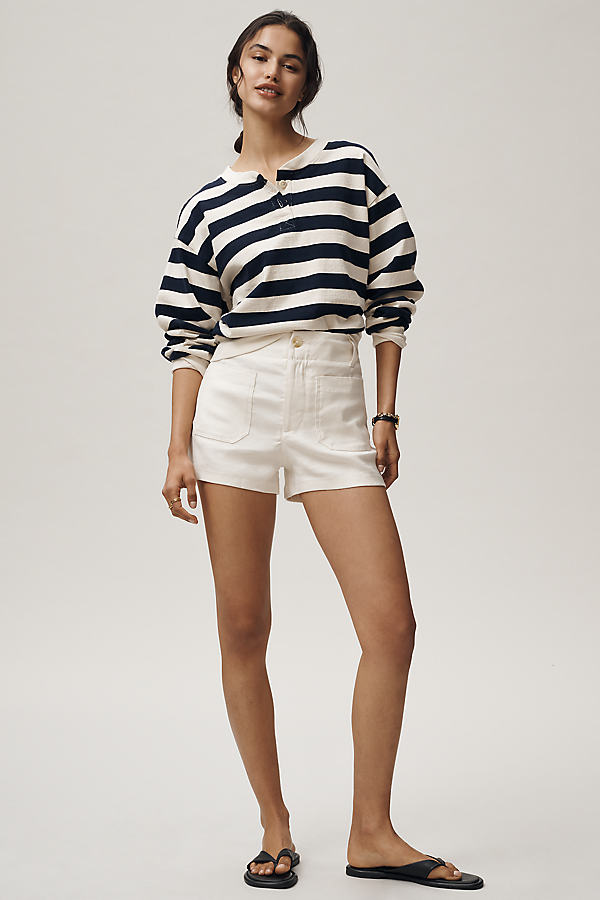 MAEVE Maeve Colette Linen Stretch High-Rise Shorts